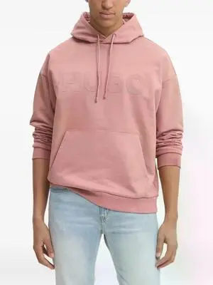 Hugo Logo Embossed Hoodie - Pink