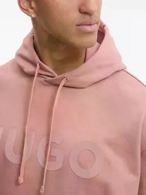 Hugo Logo Embossed Hoodie - Pink