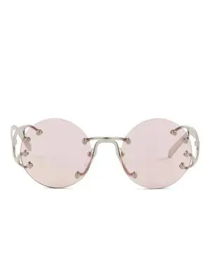 Prada Metal-frame Round Sunglasses - Grey