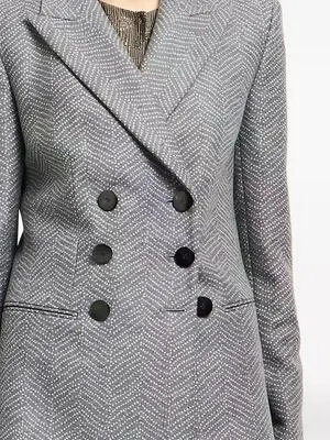 Giorgio Armani Chevron-jacquard Double-breasted Blazer