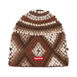 Supreme Textured Knit Beanie - Brown