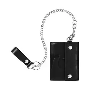 Supreme Leather Chain Wallet - Black