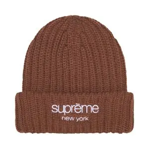 Supreme Chunky Rib Beanie - Brown