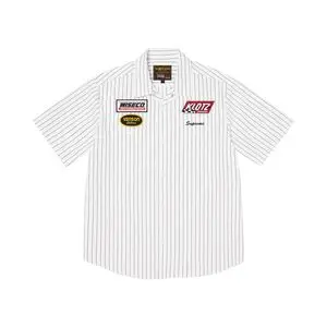Supreme X Vanson Leathers Striped Work Shirt - White