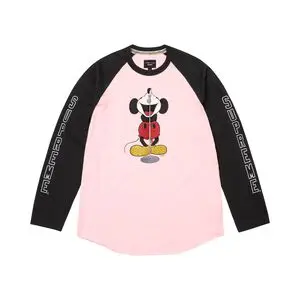 Supreme X Number Ine X Mickey Mouse Raglan Long-sleeve Top - Pink