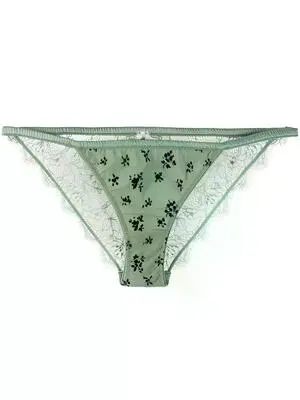 Love Stories Floral Lace Briefs - Green