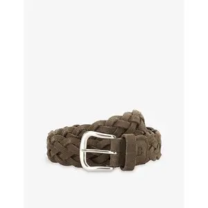 Boggi Milano Woven Suede Belt - Taupe