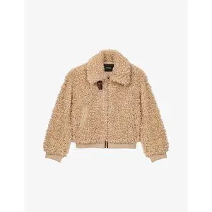 Maje Cropped Bouclé Jacket With Wide Collar