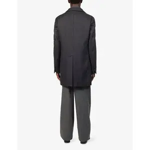 Corneliani Herringbone Wool Overcoat With Removable Bib