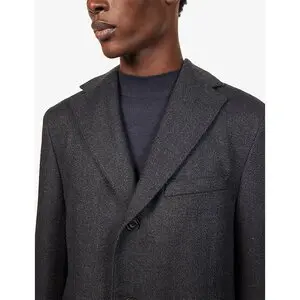 Corneliani Herringbone Wool Overcoat With Removable Bib