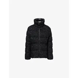 Moncler Tweed Short Down Jacket - Black