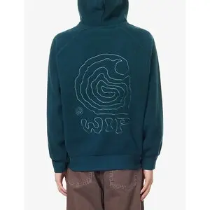 Carhartt Work In Progress Helix Relaxed-fit Fleece Hoodie - Deep Lagoon Silver Pine