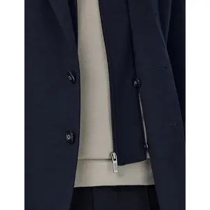 Boggi Milano Removable-hood Single-breasted Stretch Wool-blend Jacket