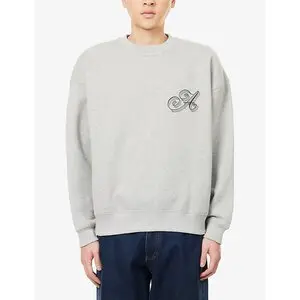 AWAKE NY Script Crewneck Cotton-jersey Sweatshirt