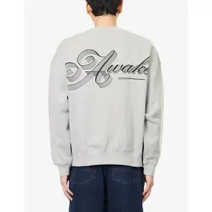 AWAKE NY Script Crewneck Cotton-jersey Sweatshirt