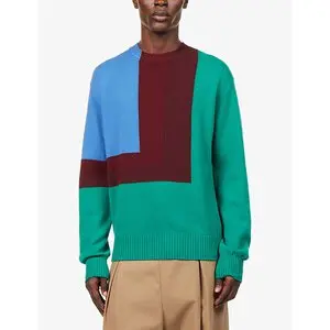 Loewe Crewneck Color-block Wool Sweater