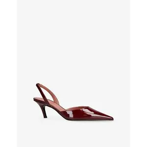 Amina Muaddi Sofia 60 Patent-leather Slingbacks