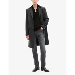 The Kooples Notched-collar Single-breasted Wool Coat
