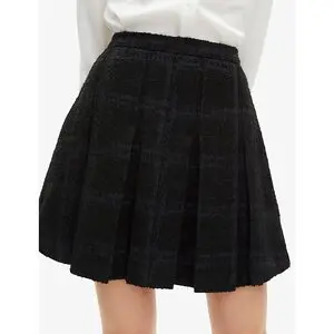 The Kooples Pleated Checked Mini Skirt