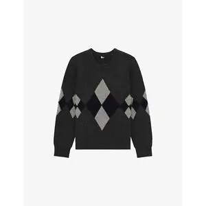 The Kooples Diamond-pattern Knitted Wool Jumper