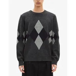 The Kooples Diamond-pattern Knitted Wool Jumper