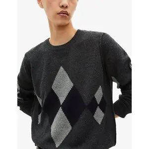 The Kooples Diamond-pattern Knitted Wool Jumper