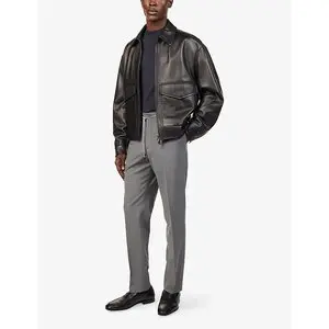 Corneliani Pointed-collar Boxy-fit Leather Bomber Jacket