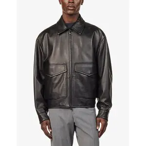 Corneliani Pointed-collar Boxy-fit Leather Bomber Jacket