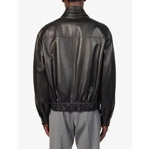 Corneliani Pointed-collar Boxy-fit Leather Bomber Jacket