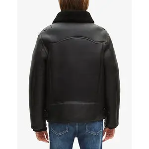 The Kooples Collared Zip-up Leather Jacket