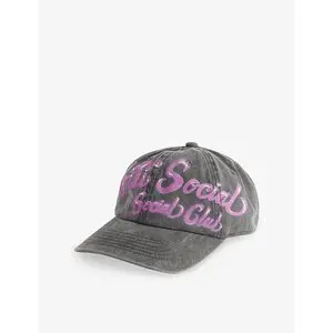 ANTI SOCIAL SOCIAL CLUB Airbrushed Faded-wash Cotton Baseball Cap - Black