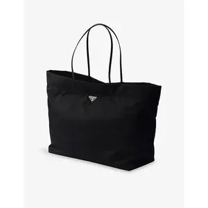Prada Large Re-nylon Woven Tote Bag - Black