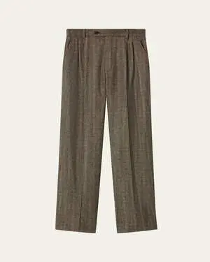 Loro Piana Joris Pleated Straight-leg Trousers - Brown