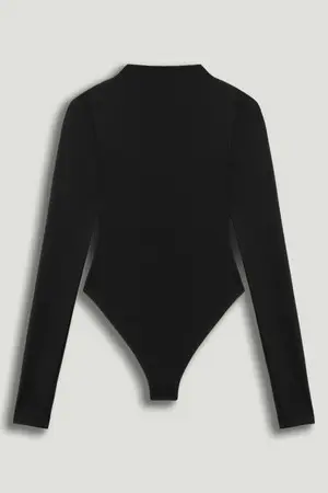 NOCTURNE Long-sleeve Jersey Bodysuit - Black