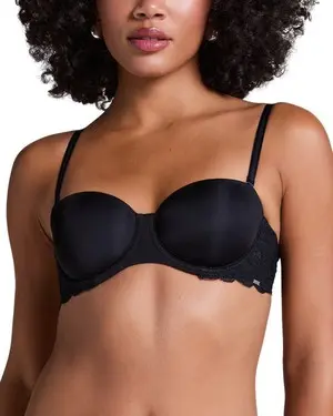 Hunkemoller Angie Padded Strapless Underwired Bra - Black