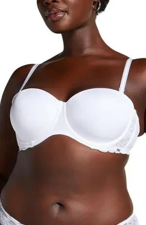 Hunkemoller Angie Padded Strapless Underwired Bra - White