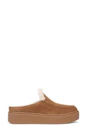 FAVORITE DAUGHTER Sunny Shearling Lined Platform Clog - Brown Sugar