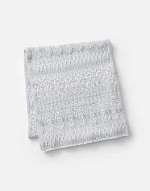 Lafayette 148 New York Merino Wool Cashmere Fair Isle Scarf - Nickel Multi