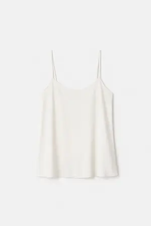 Lafayette 148 New York Satin Bias Cut Camisole - Cloud
