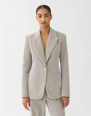 Lafayette 148 New York Cotton Velvet Tailored Blazer