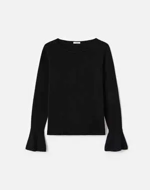 Lafayette 148 New York Cashmere Ruffle-cuff Sweater