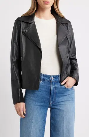 Caslon Leather Moto Jacket