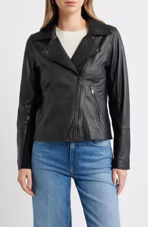 Caslon Leather Moto Jacket