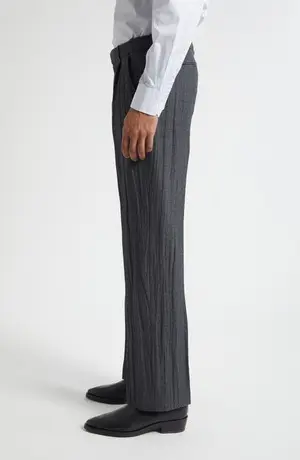 Our Legacy Slack Plissé Virgin Wool Blend Bootcut Trousers