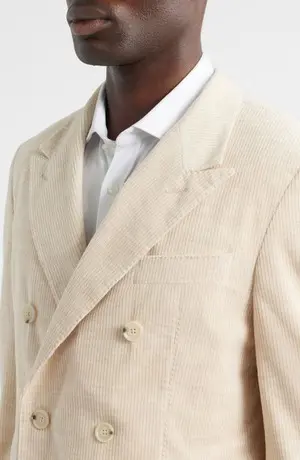 BOSS Heston Slim Fit Double-breasted Ribbed Sport Coat