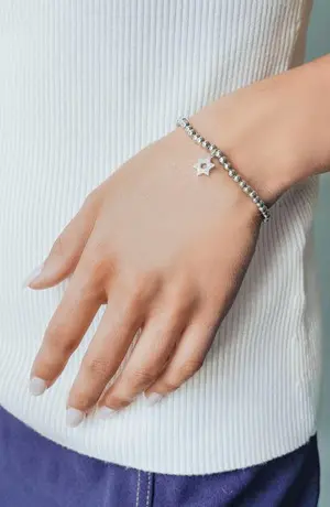 MARLYN SCHIFF Star Of David Stretch Bracelet - Silver