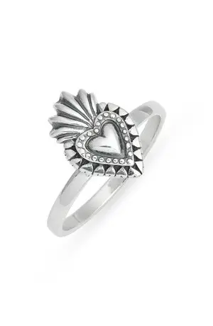 CHILD OF WILD Milagros Flaming Heart Ring - Silver