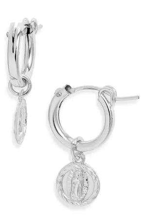 CHILD OF WILD Lady Guadalupe Huggie Hoop Earrings - Silver