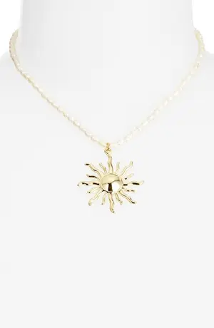 CHILD OF WILD Sun Rays Pearl Pendant Necklace