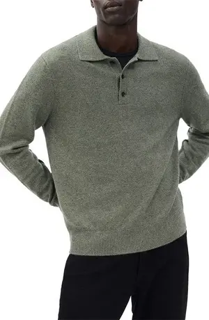 Rag & Bone Declan Cashmere Polo Sweater - Army